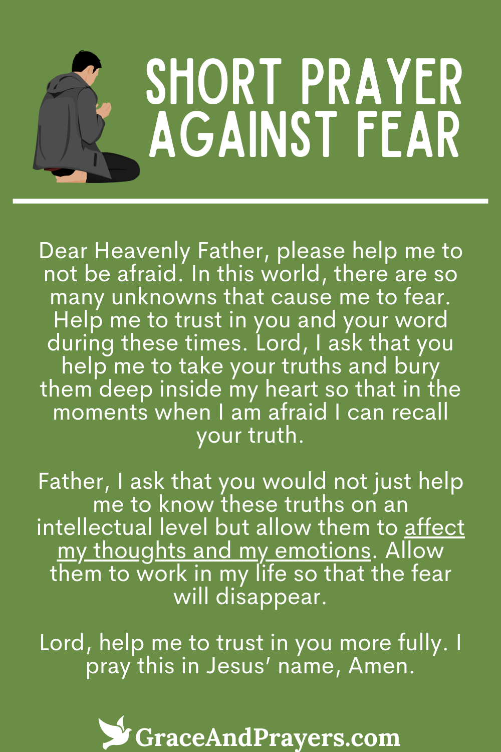 6 Strong Prayers Against Fear - Grace and Prayers