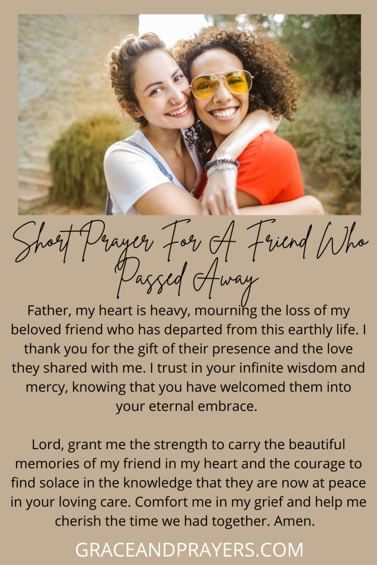 6 Tender Prayers For A Friend Who Passed Away - Grace and Prayers