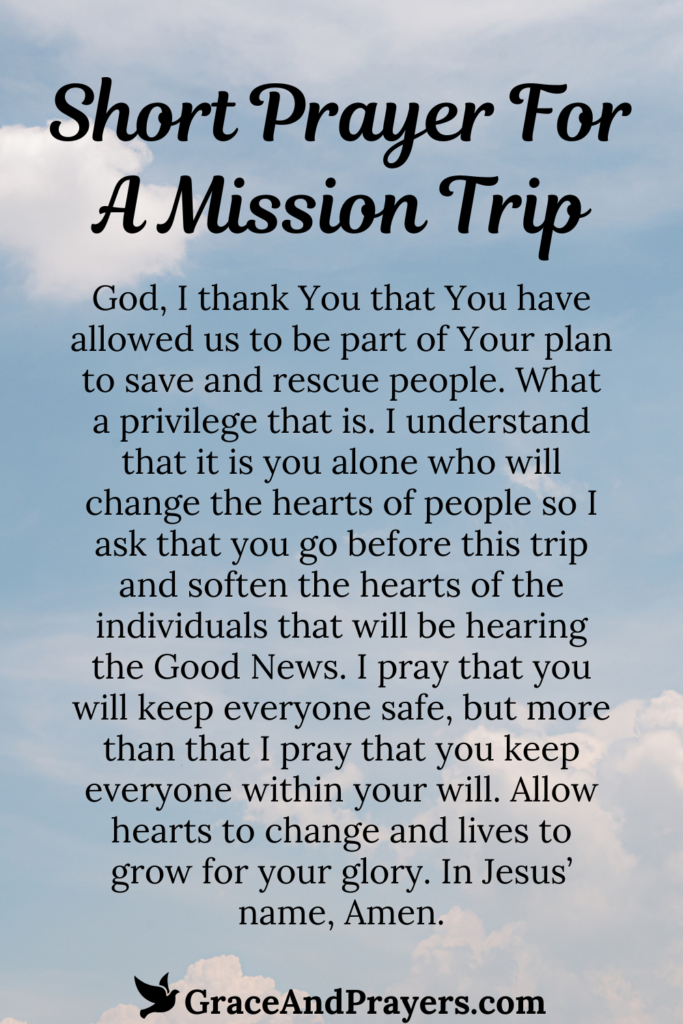 8 Trusting Prayers For A Mission Trip - Grace and Prayers