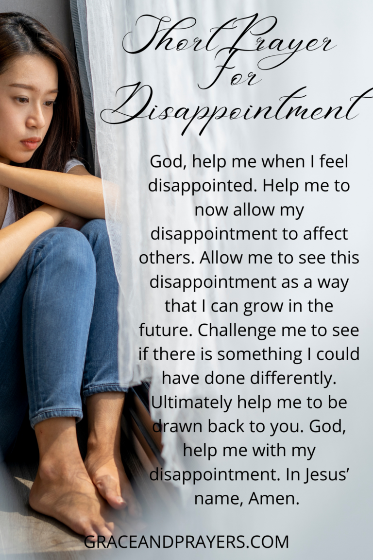 6 Encouraging Prayers For Disappointment - Grace and Prayers