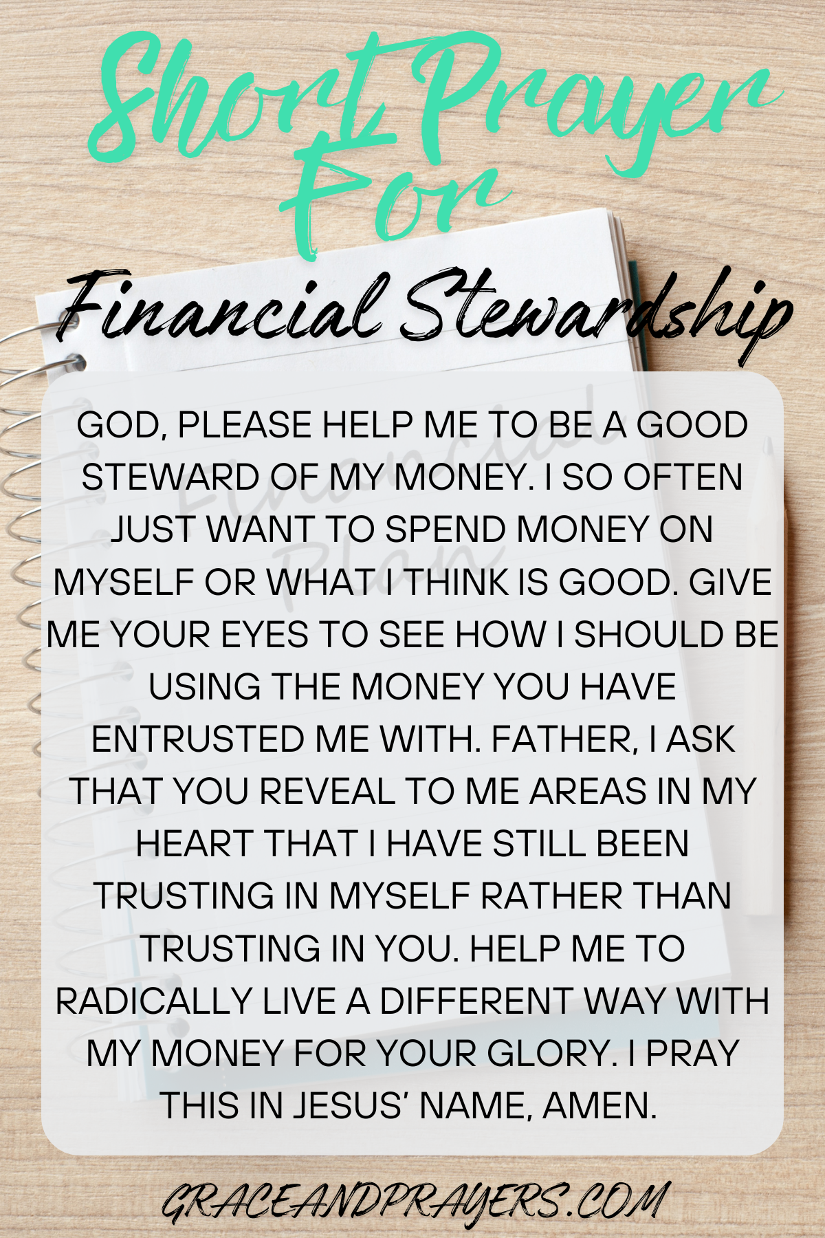6 Surrendering Prayers About Financial Stewardship - Grace and Prayers