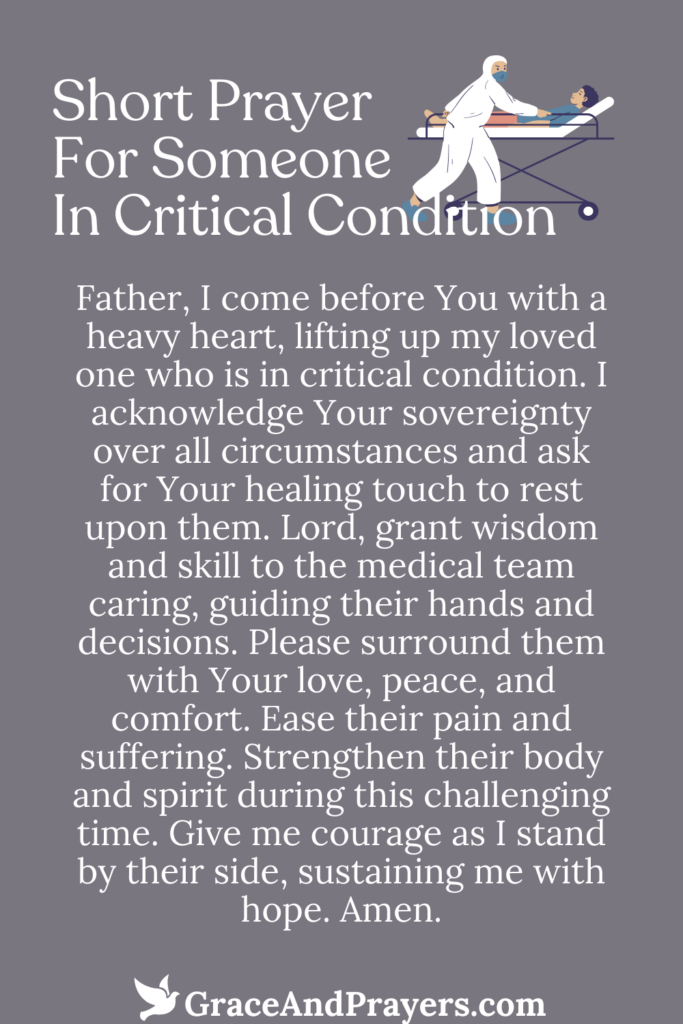 6 Hopeful Prayers For Someone In Critical Condition - Grace and Prayers