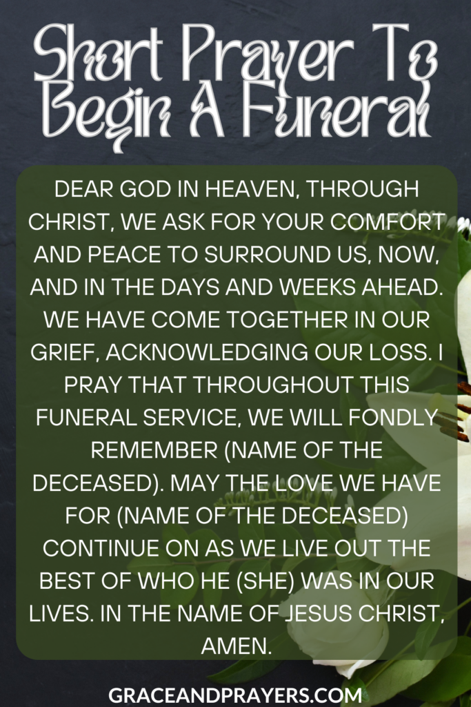 11 Opening Prayers For a Funeral - Grace and Prayers