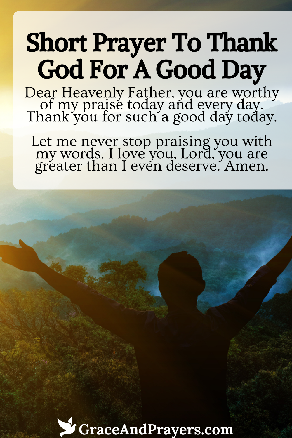 6 Thankful Prayers To God For A Good Day - Grace and Prayers