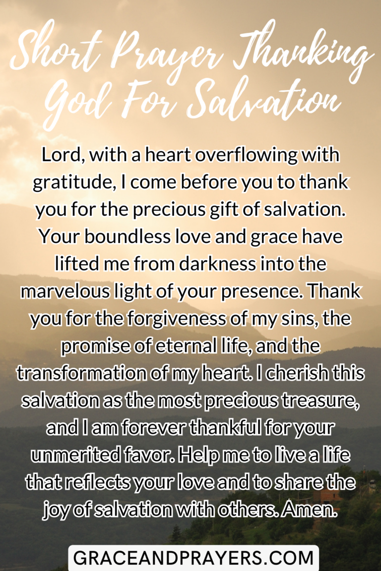 5 Honest Prayers Thanking God For Salvation - Grace and Prayers