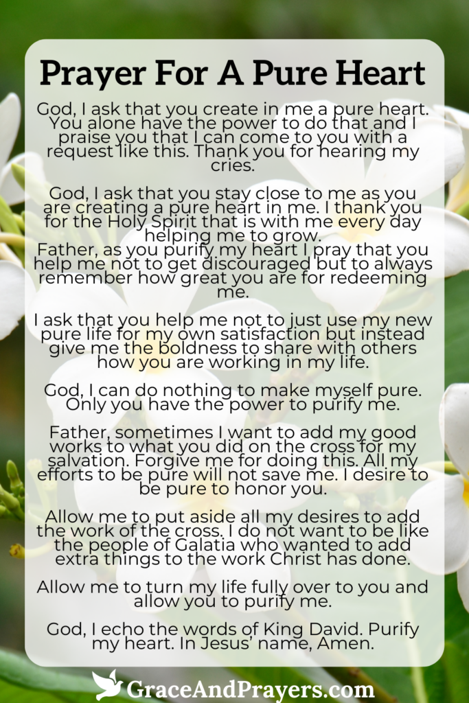 10 Heartfelt Prayers For Purity - Grace and Prayers
