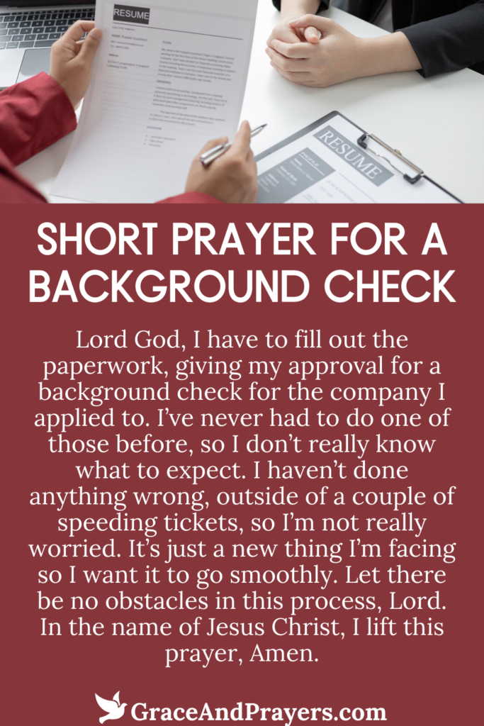 6 Hopeful Prayers For A Background Check - Grace and Prayers