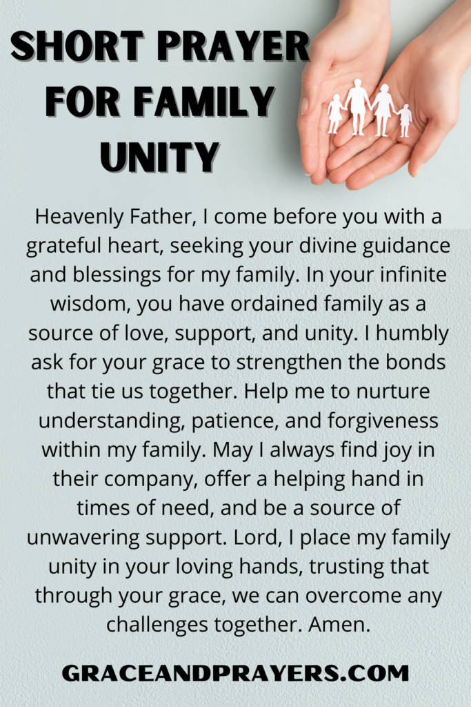 10 Strengthening Prayers For Family Unity - Grace and Prayers