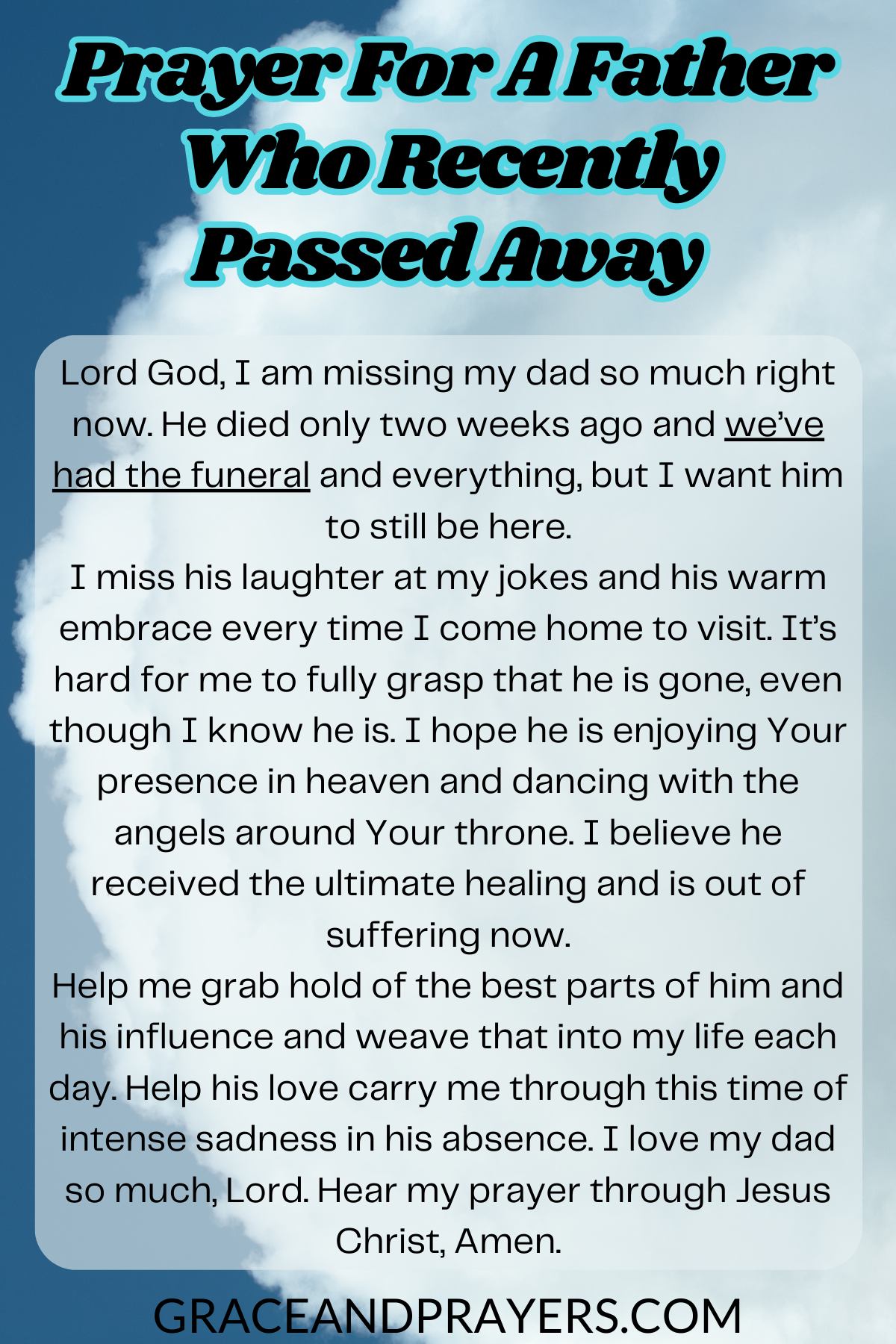 7 Caring Prayers For Dad Who Passed Away - Grace and Prayers