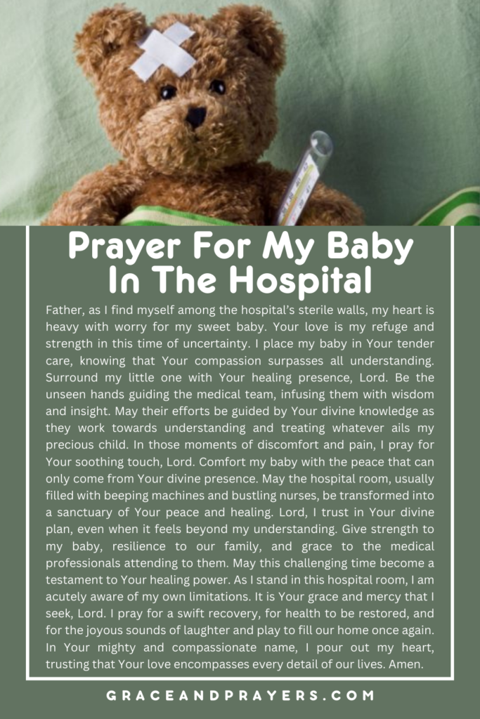 5 Soft Prayers For A Child In The Hospital - Grace and Prayers