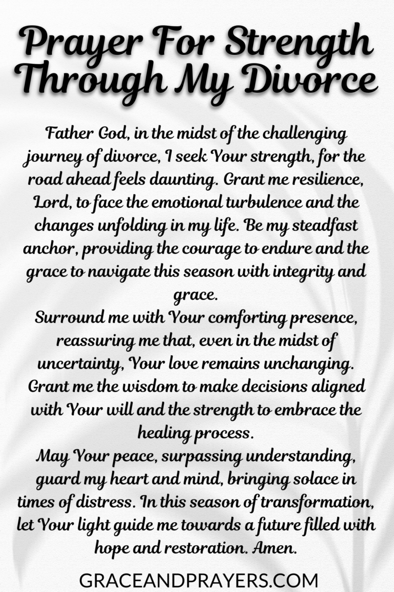 7 Supportive Prayers For Going Through A Divorce - Grace and Prayers