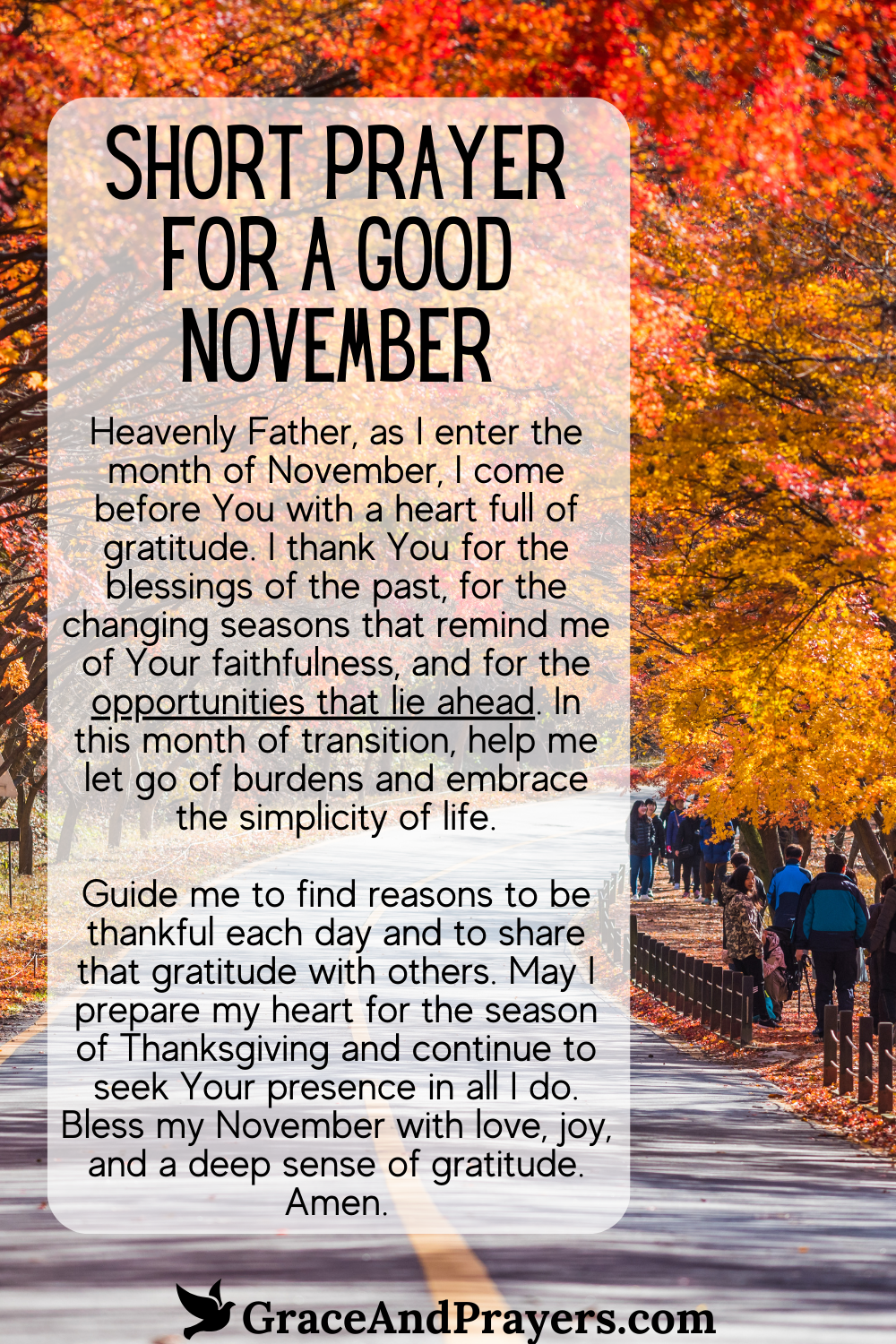 5 Uplifting Prayers For November - Grace and Prayers