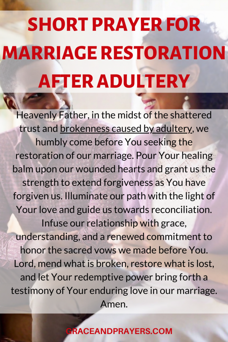 5 Prayers for Marriage Restoration After Adultery - Grace and Prayers
