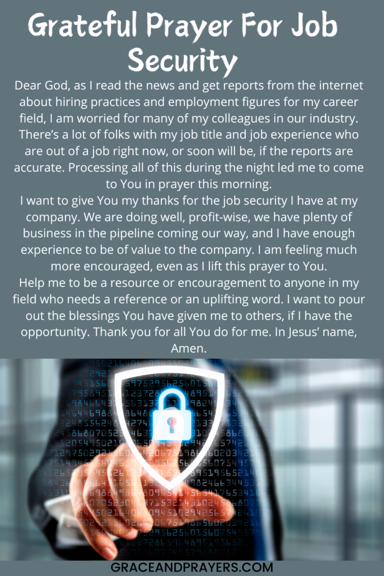 6 Grateful Prayers For Job Security - Grace and Prayers