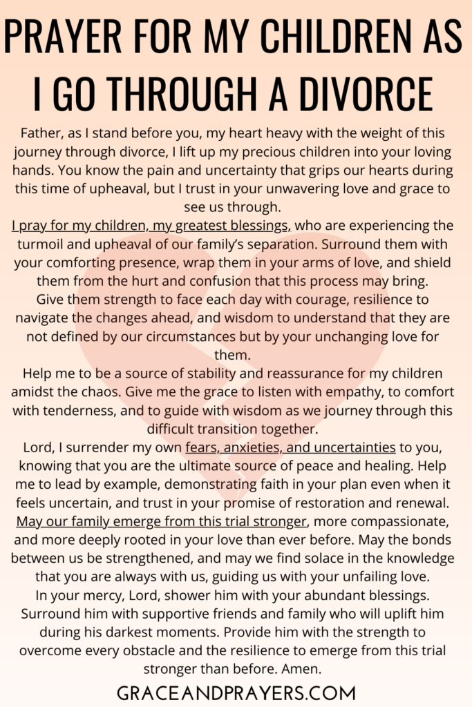 5 Hopeful Prayers for Children of Divorce - Grace and Prayers