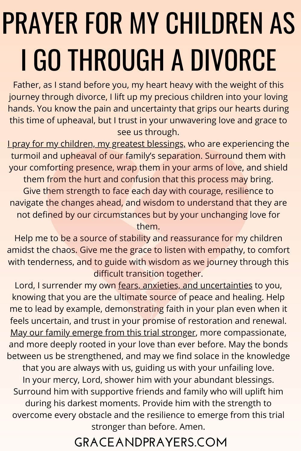 5 Hopeful Prayers for Children of Divorce - Grace and Prayers