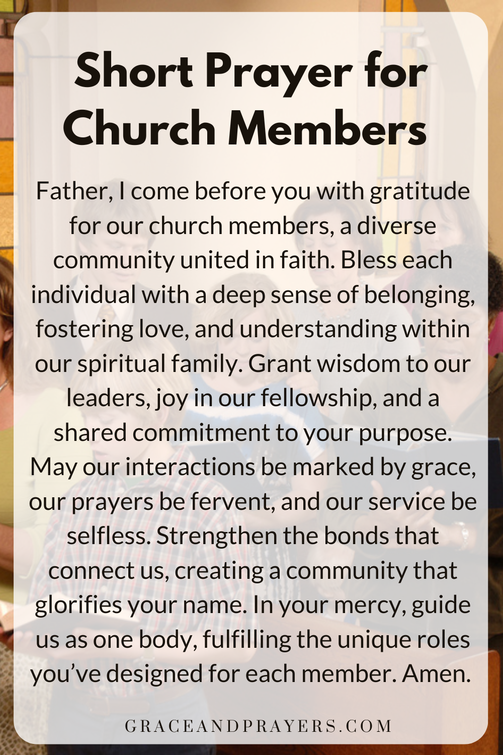 6 Strengthening Prayers for Church Members - Grace and Prayers