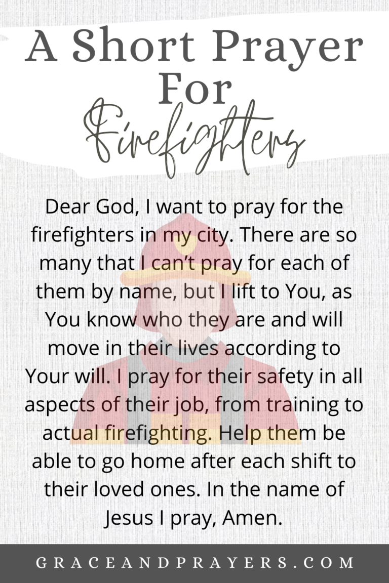 8 Caring Prayers For Firefighters - Grace and Prayers