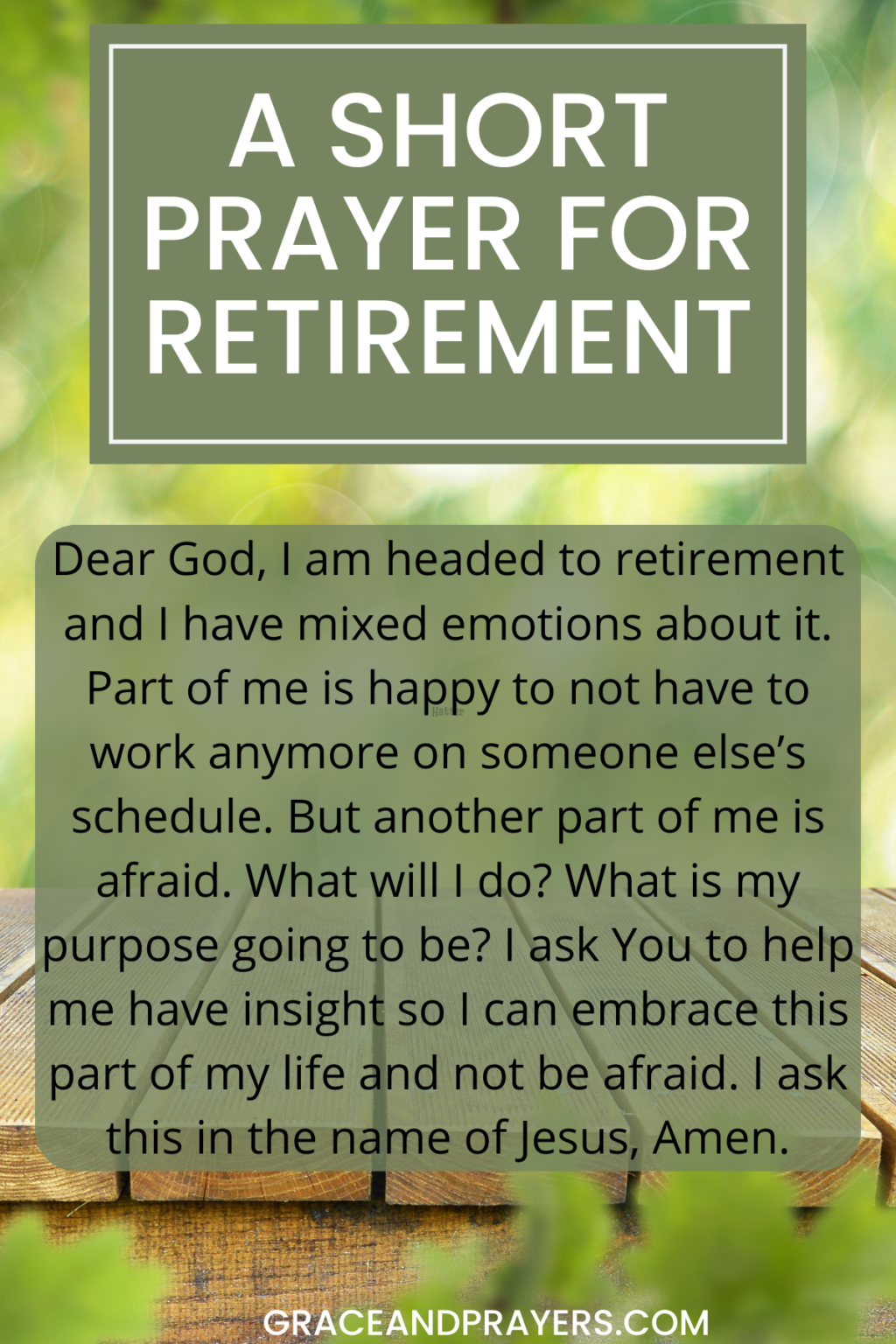7 Hopeful Prayers For Retirement - Grace and Prayers