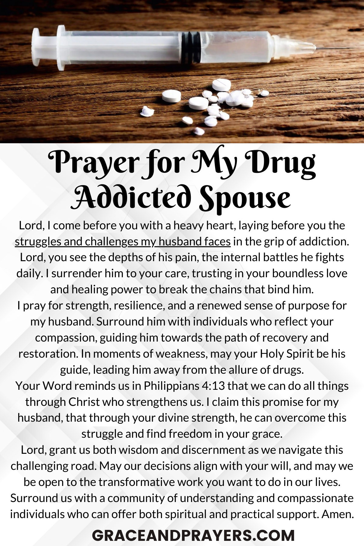 5 Tender Prayers for a Drug Addicted Loved One - Grace and Prayers
