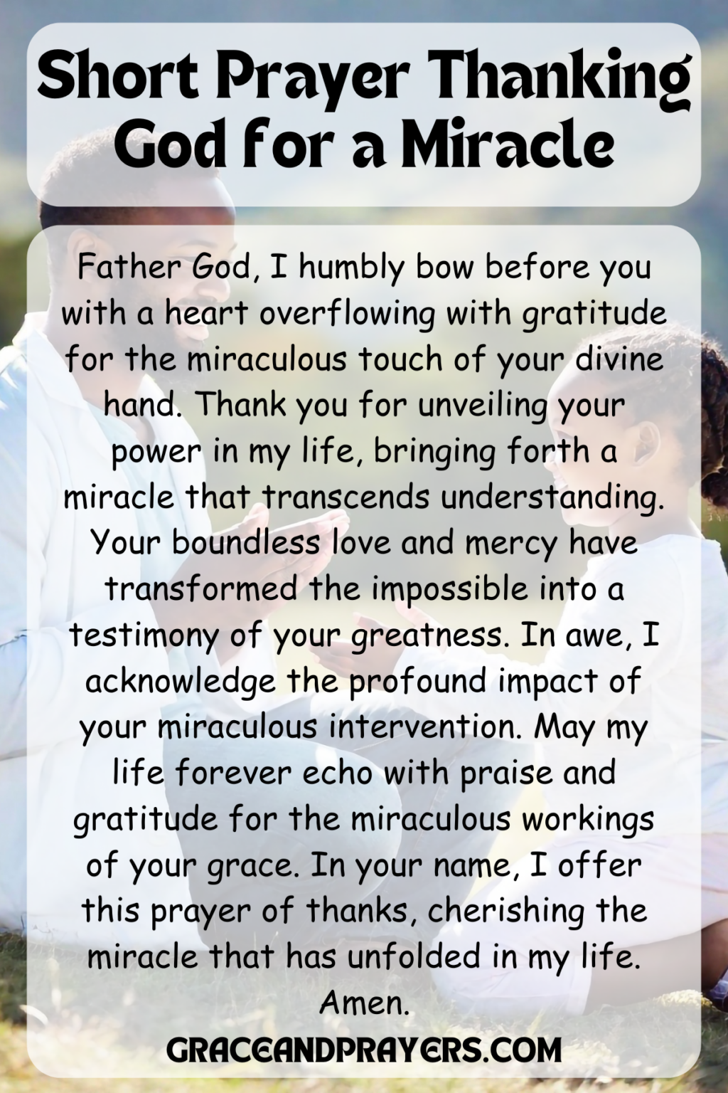 6 Hopeful Prayers Thanking God for a Miracle - Grace and Prayers