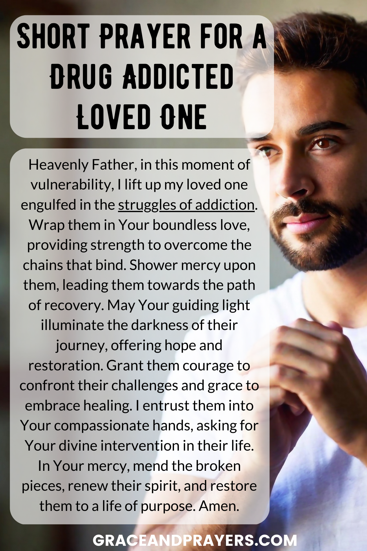 5 Tender Prayers for a Drug Addicted Loved One - Grace and Prayers