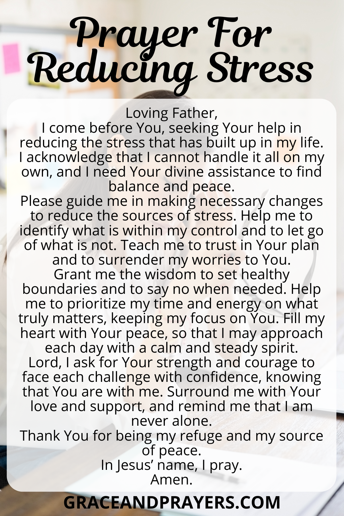 14 Calming Prayers For Managing Stress - Grace and Prayers