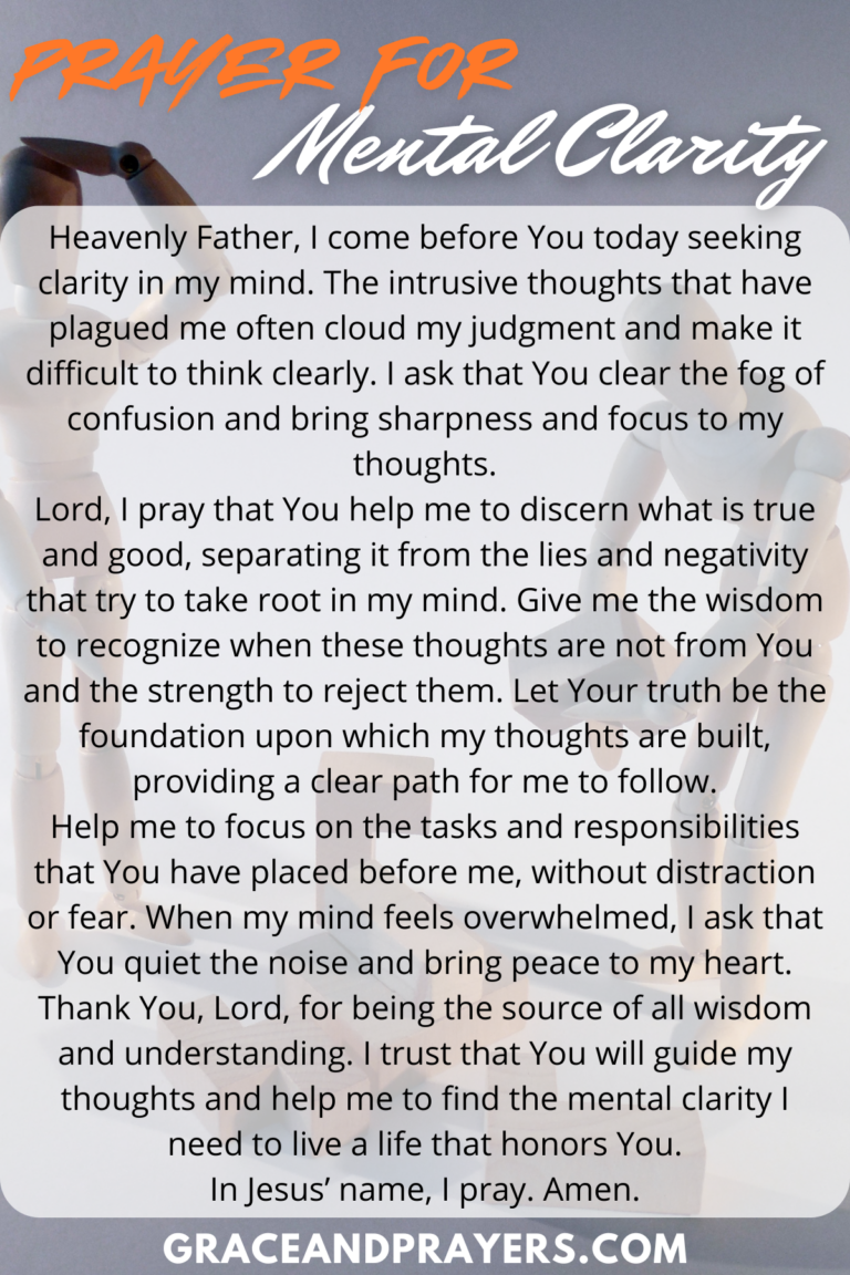 11 Healing Prayers For Overcoming Intrusive Thoughts - Grace and Prayers