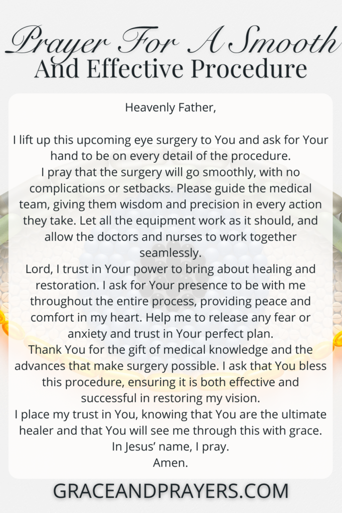 11 Comprehensive Prayers For Eye Surgery - Grace and Prayers