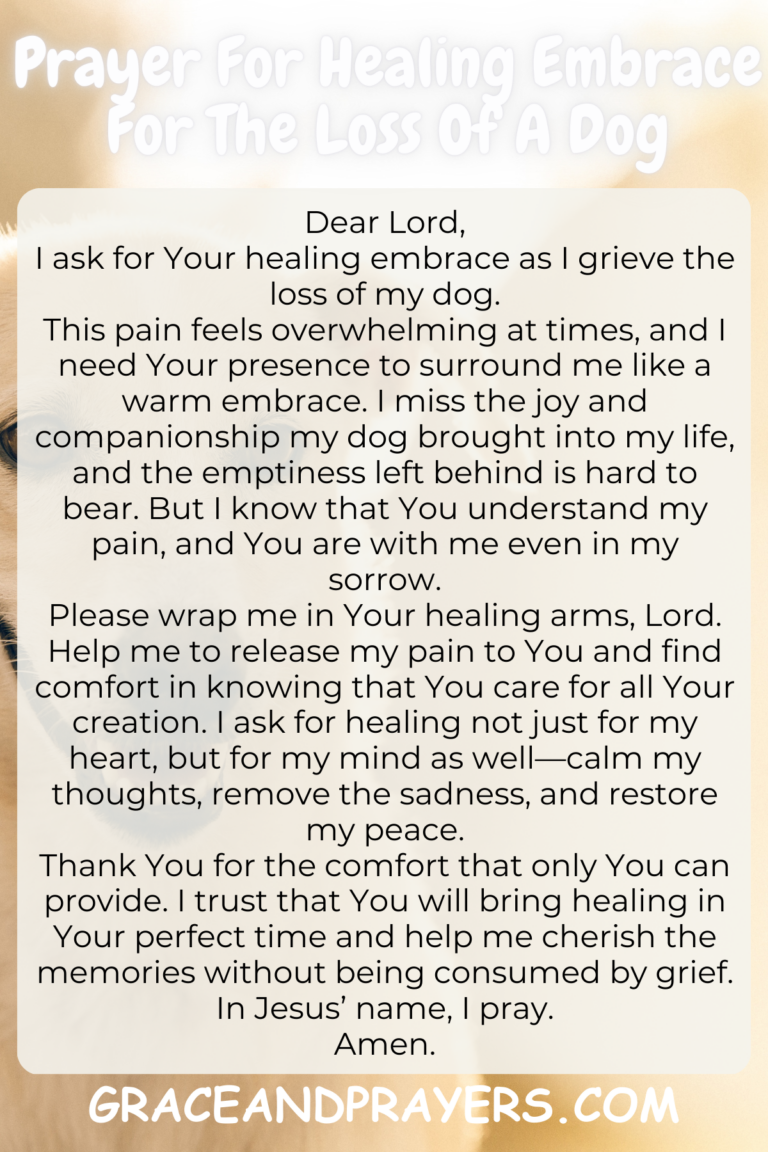 14 Healing Prayers For The Loss Of A Dog - Grace and Prayers