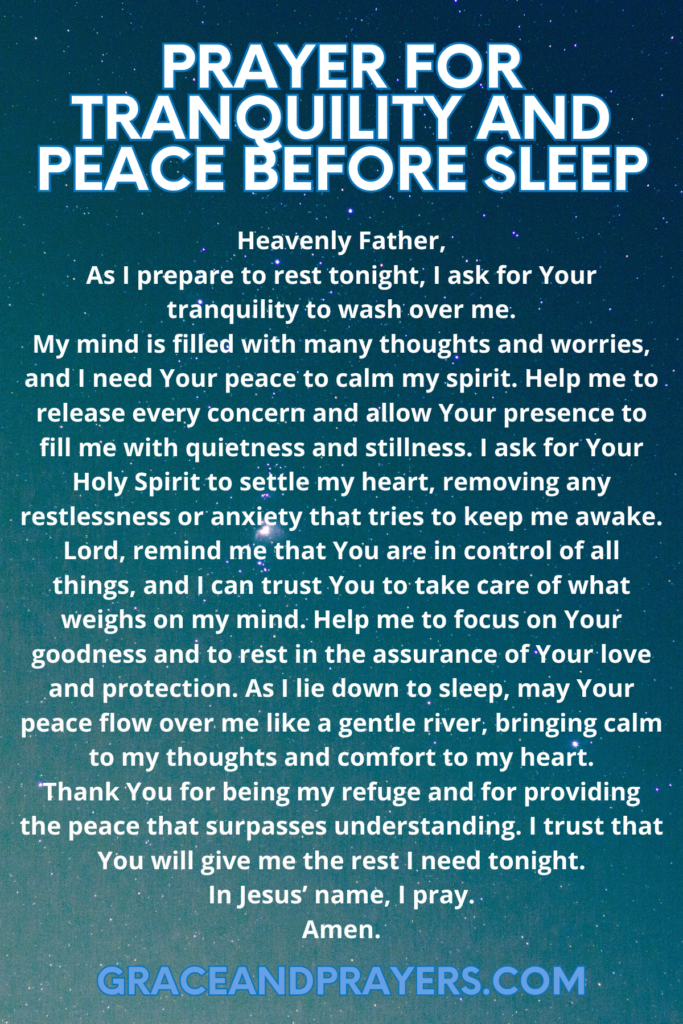 13 Restful Prayers For Nighttime Anxiety - Grace and Prayers