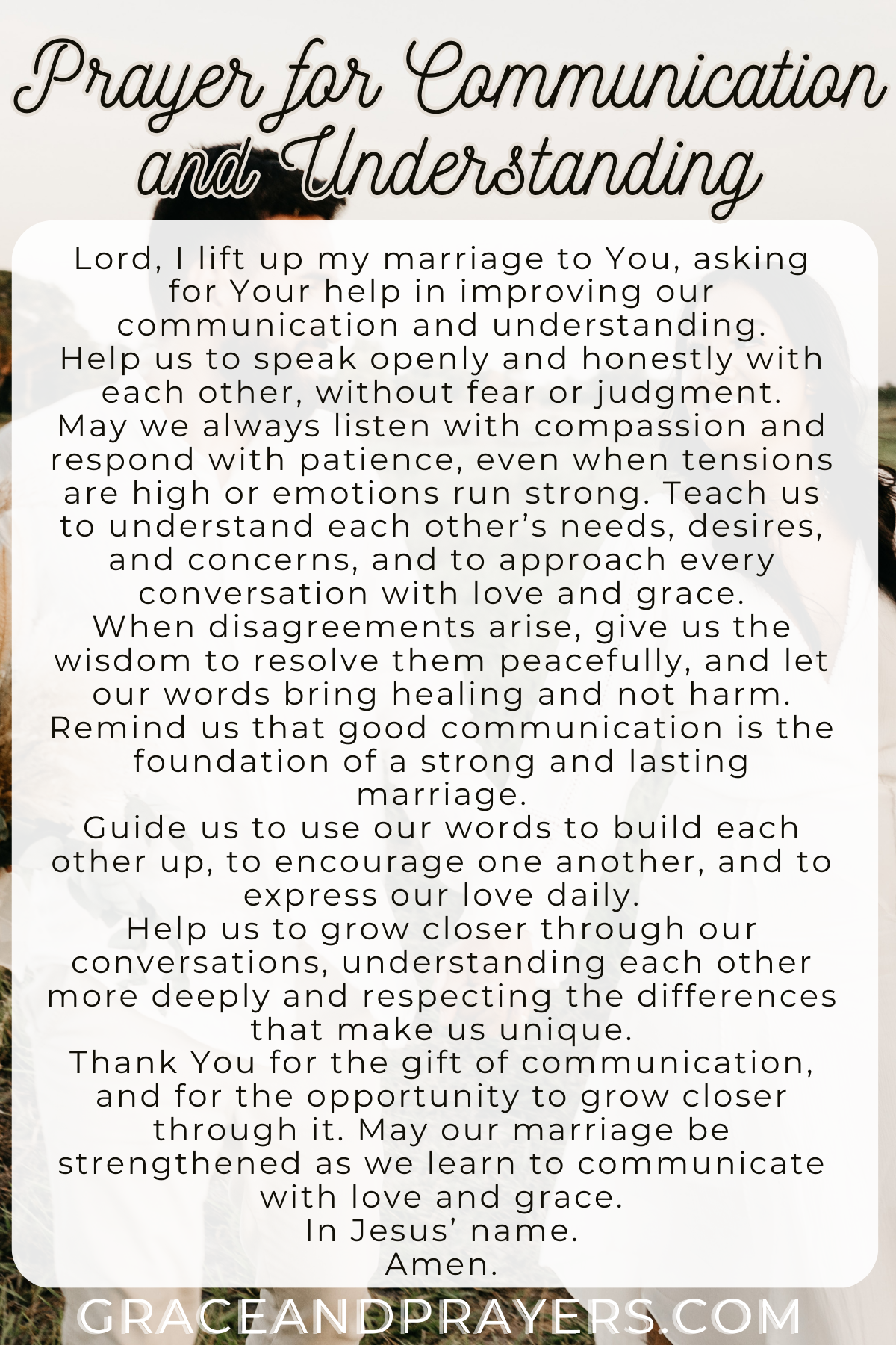 11 Prayers For Blessings On The Marriage Journey - Grace and Prayers