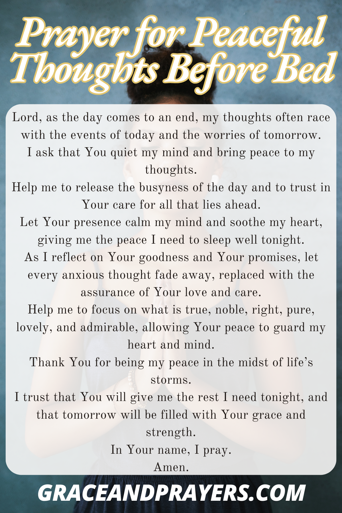 11 Prayers For A Peaceful Night For Adults - Grace and Prayers