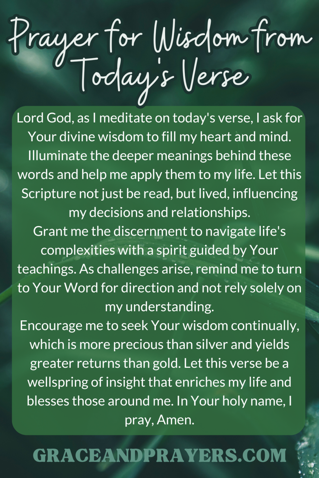 10 Daily Prayers Inspired by The Verse Of The Day - Grace and Prayers