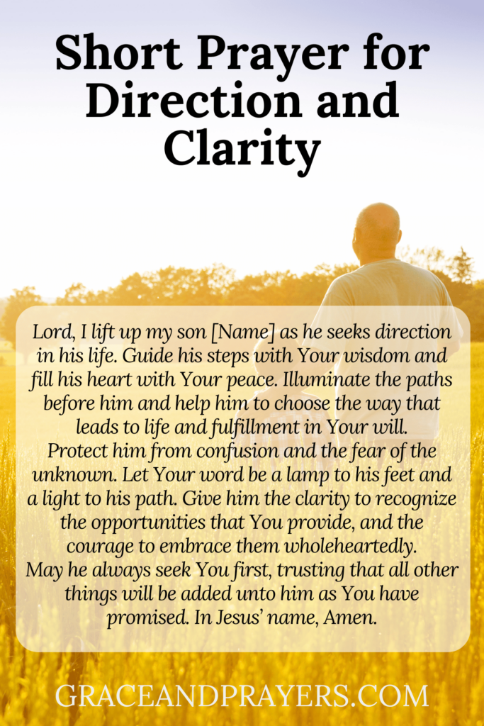 9 Guiding Prayers For A Son Seeking Direction - Grace and Prayers