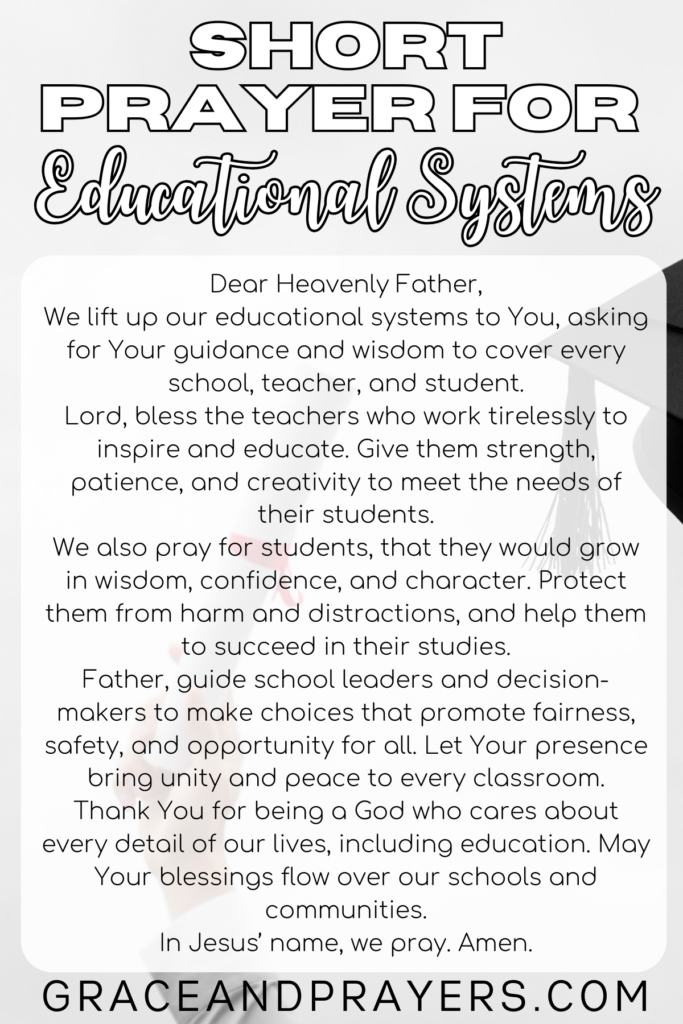 9 Strong Prayers For Educational Systems - Grace and Prayers