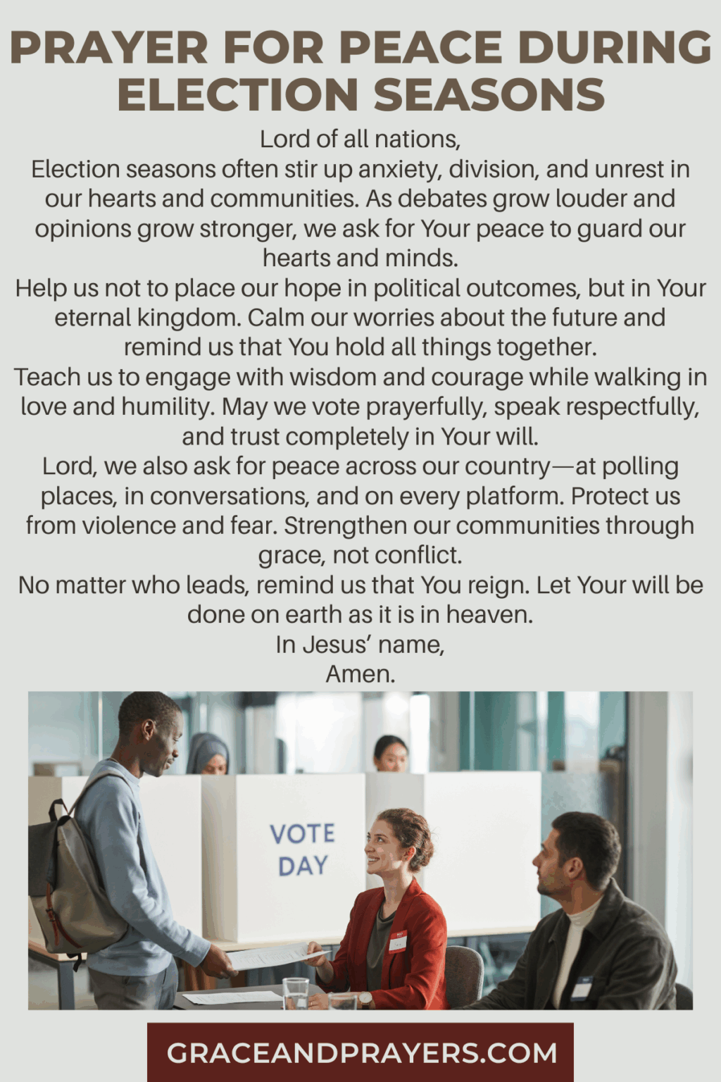 9 Prayers For Peace Amid Political Tension - Grace and Prayers