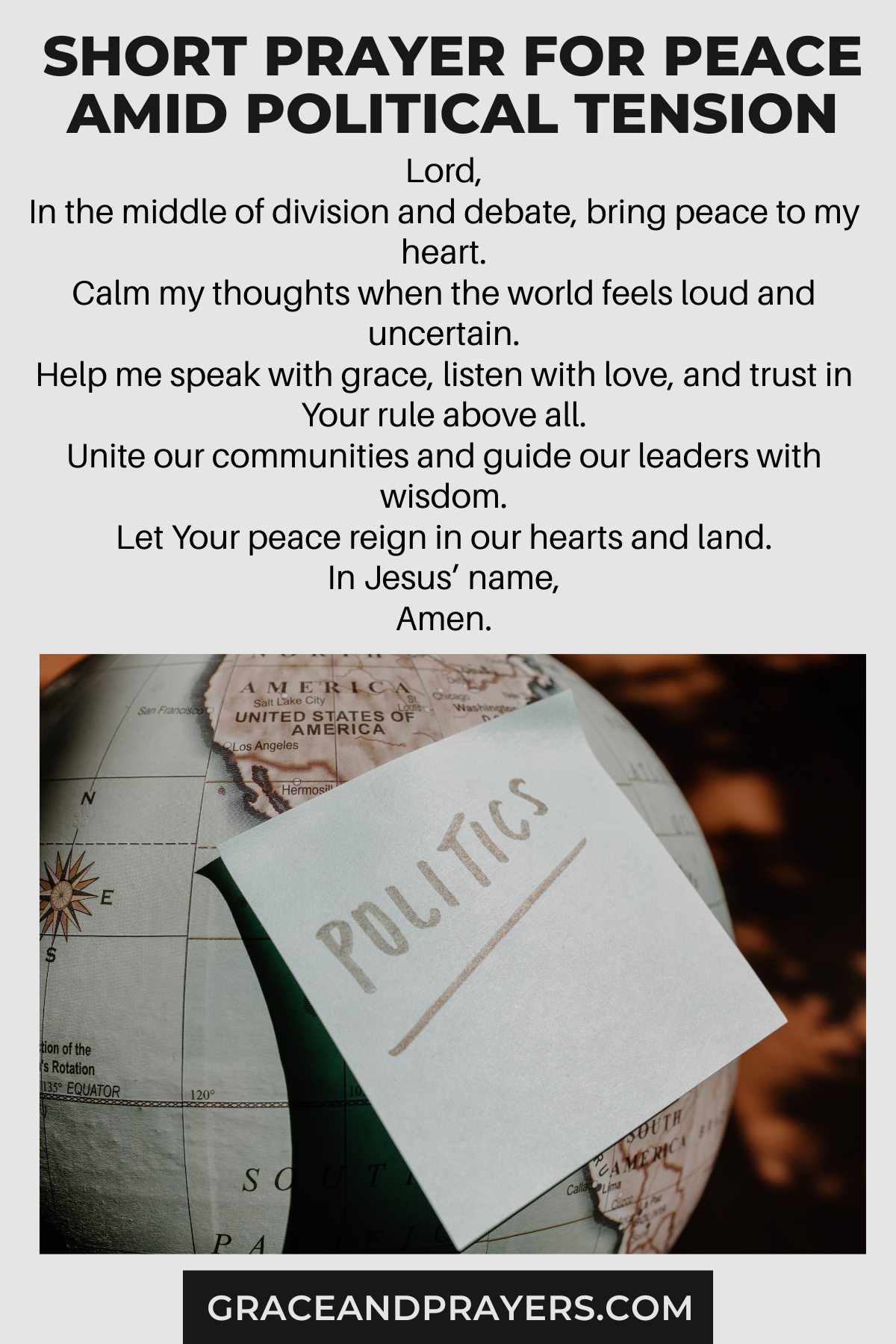 9 Prayers For Peace Amid Political Tension - Grace and Prayers