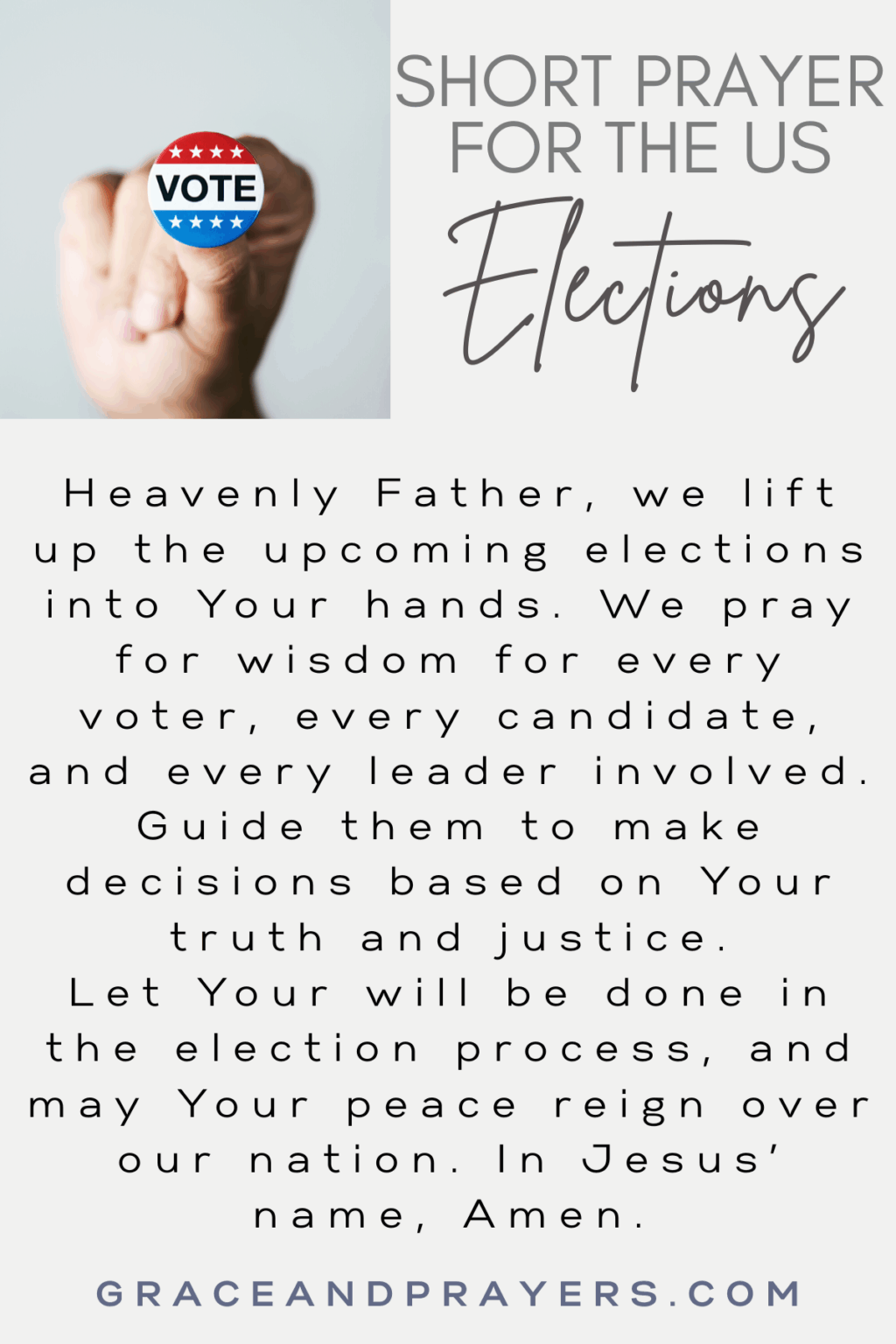 12 Prayers For The Upcoming US Elections - Grace and Prayers