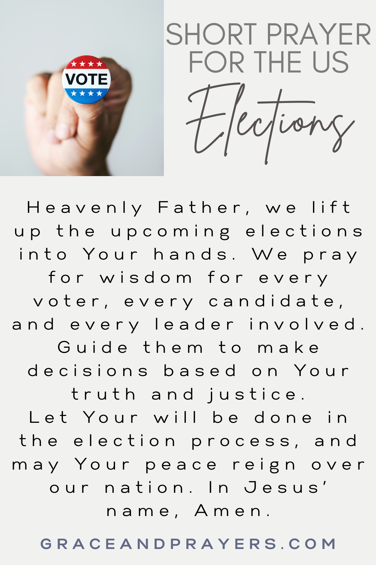 12 Prayers For The Upcoming US Elections - Grace and Prayers